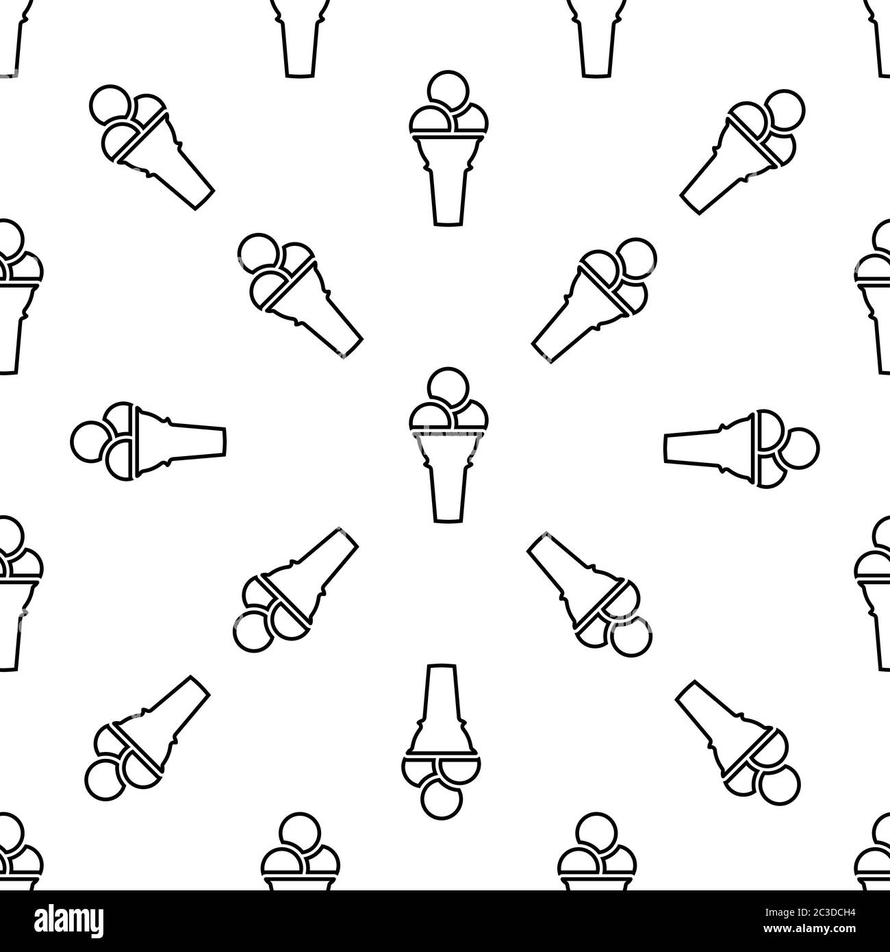 Ice Cream Cone Icon Seamless Pattern Vector Art Illustration Stock ...