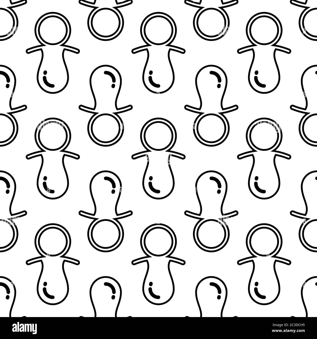 Baby Pacifier Icon Seamless Pattern Vector Art Illustration Stock ...