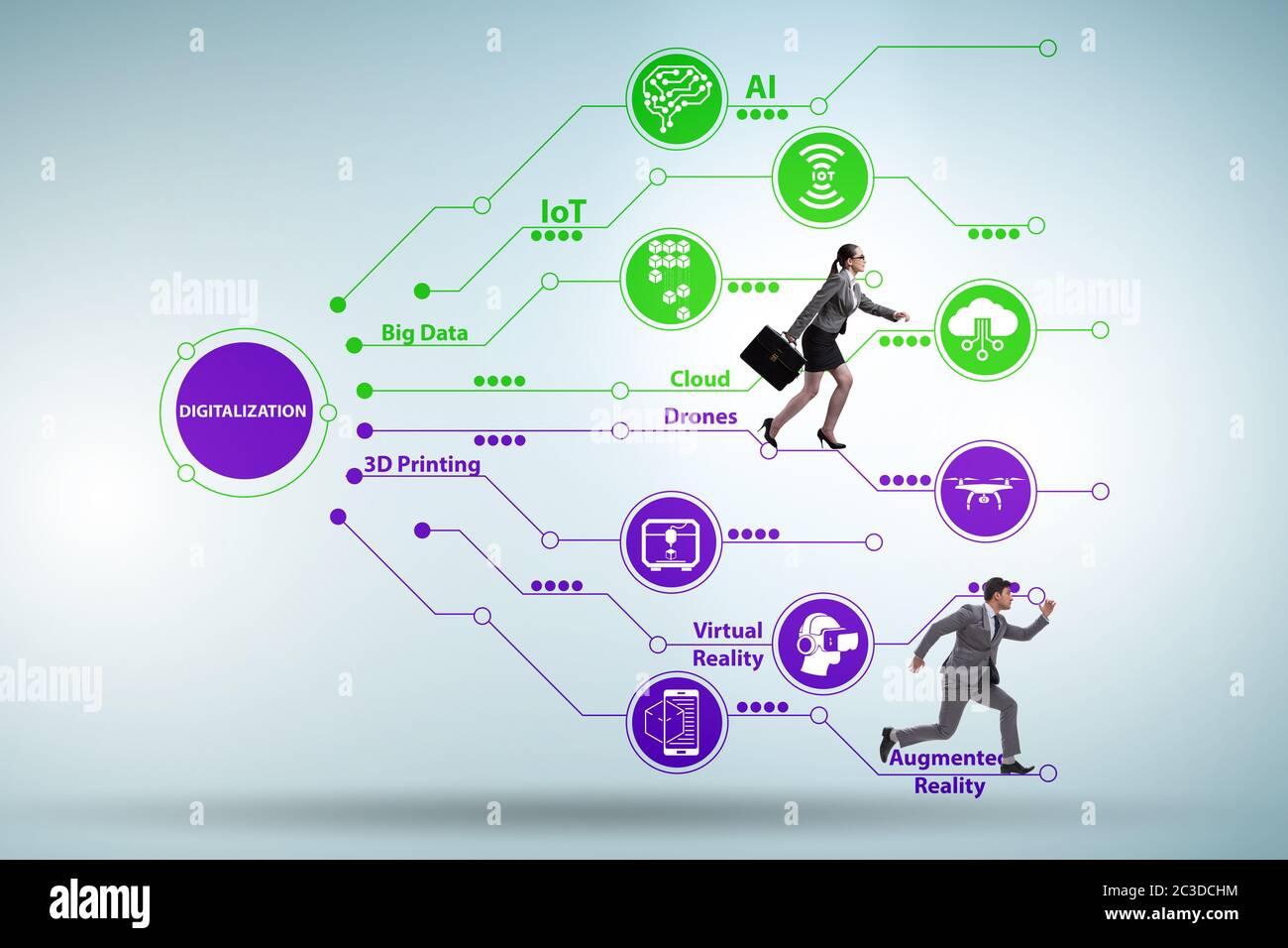 Digital transformation and digitalization technology concept Stock ...