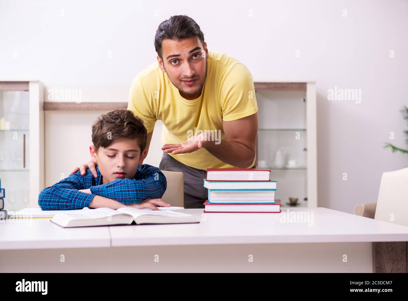 Angry father coaching hi-res stock photography and images - Alamy