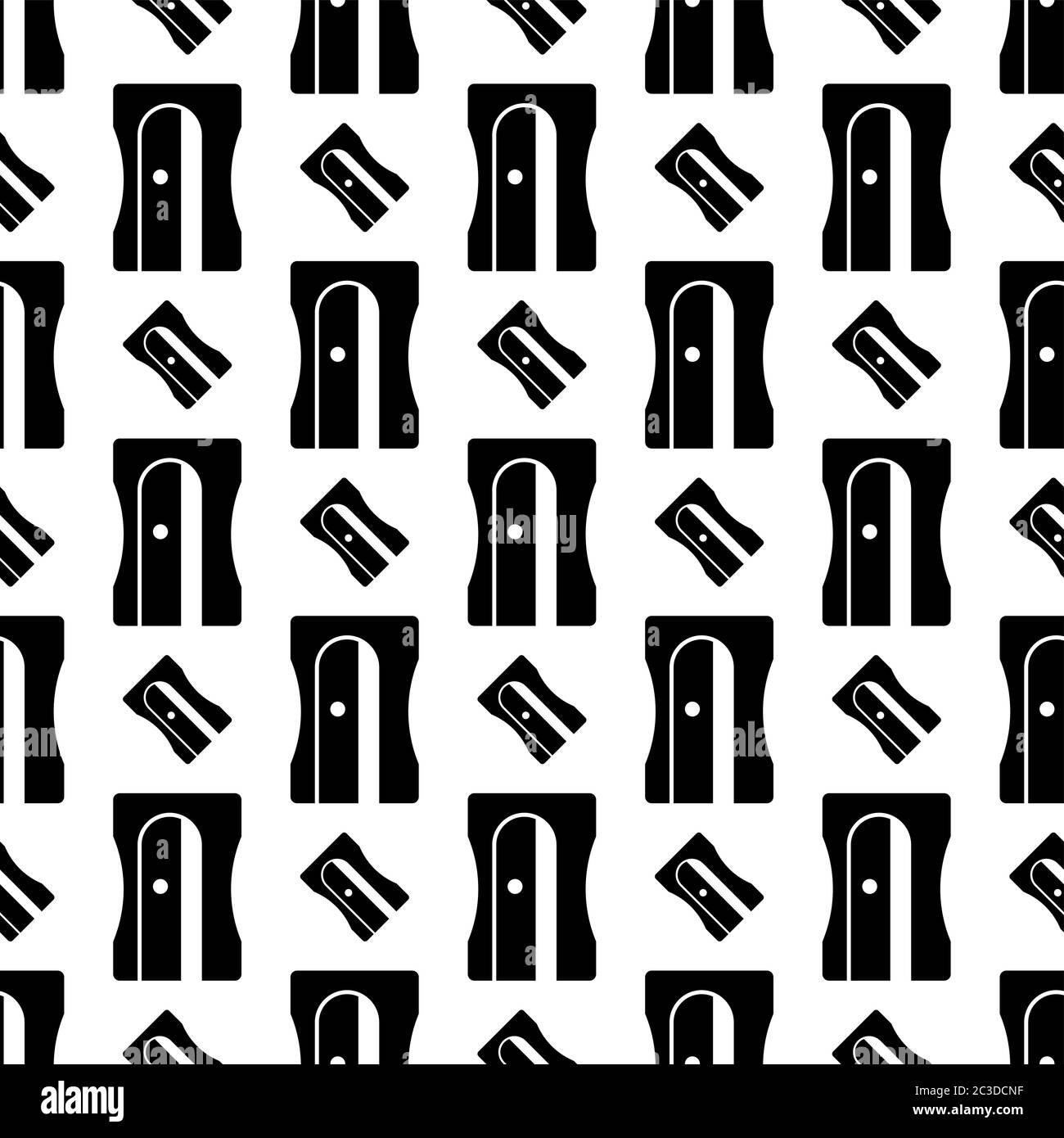 Pencil Sharpener Icon Seamless Pattern, Sharpener Vector Art ...