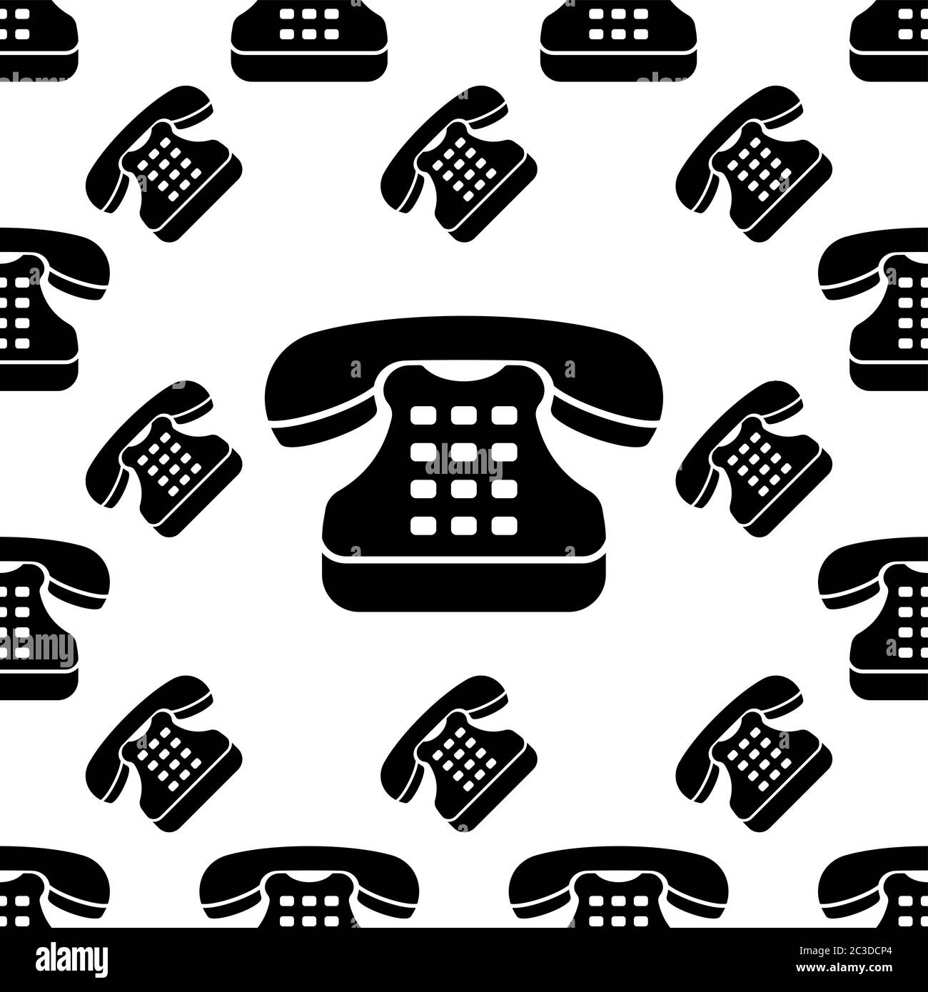 Telephone Icon, Phone Seamless Pattern Vector Art Illustration Stock ...