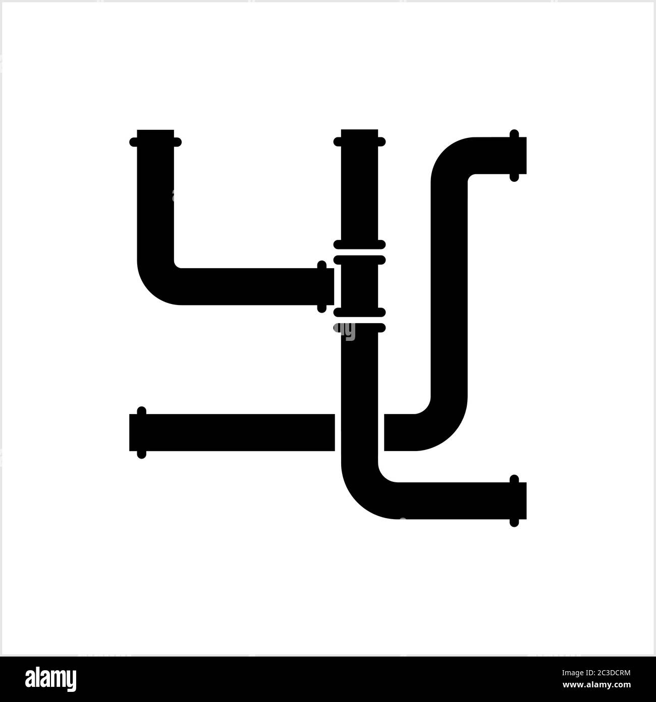 Pipe Icon, Pipe Fitting Icon, Water, Gas, Oil Pipeline, Plumbing Work ...