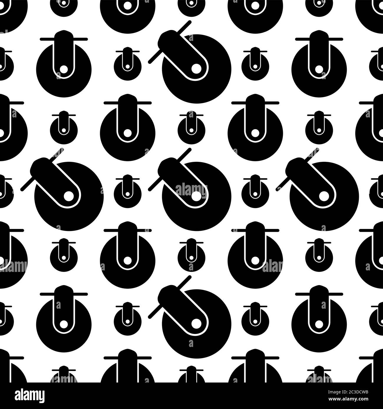 Caster Wheel Icon Seamless Pattern Vector Art Illustration Stock Vector ...