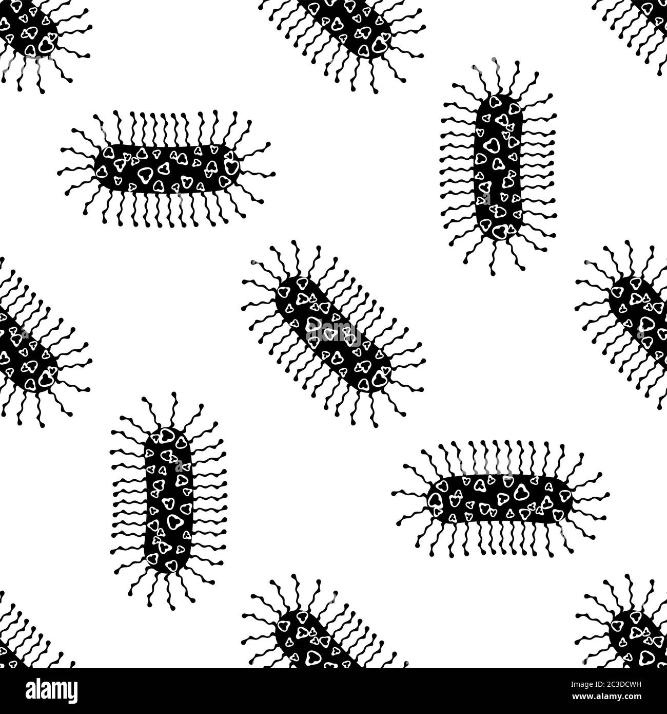 Bacteria Icon, Bacteria Seamless Pattern Vector Art Illustration Stock ...