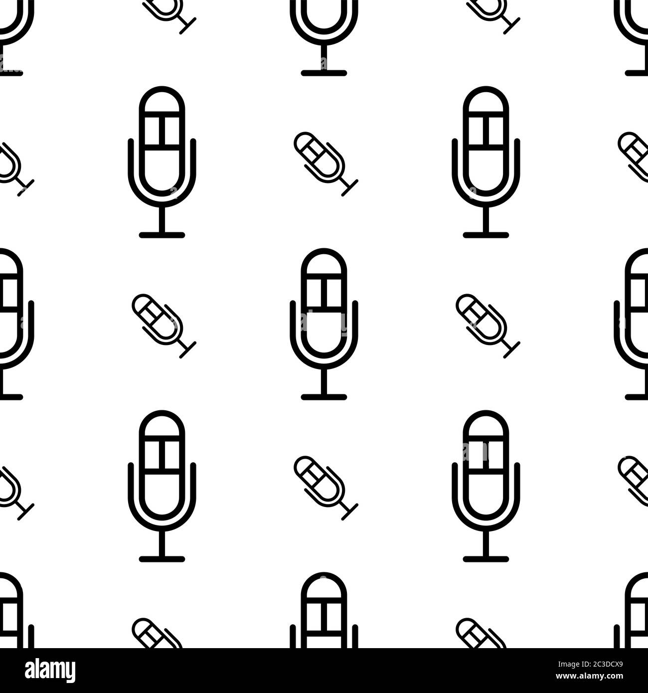 Microphone Icon Seamless Pattern Vector Art Illustration Stock Vector ...