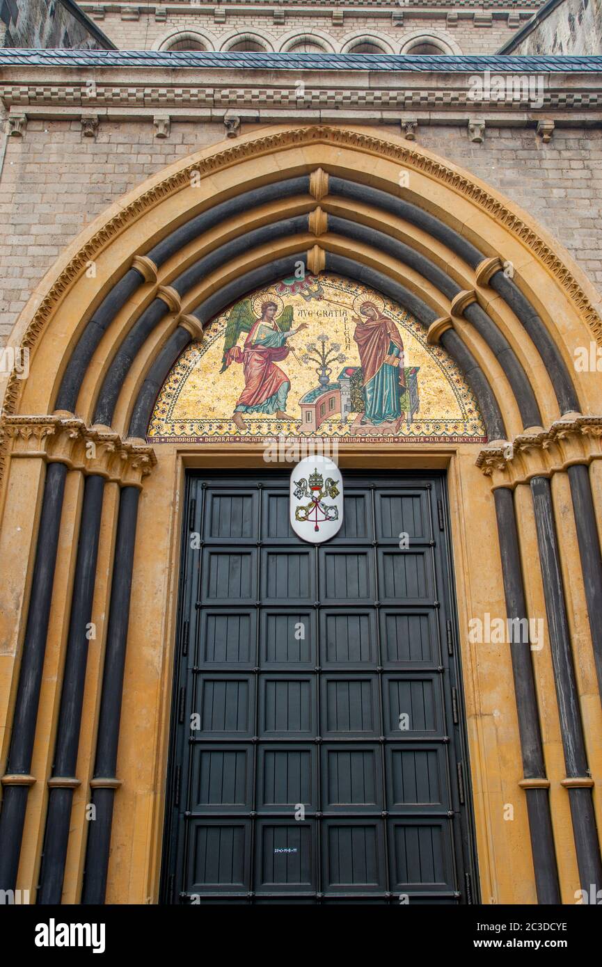 Detail of the northern door with a mosaic at the Bonn Minster ...