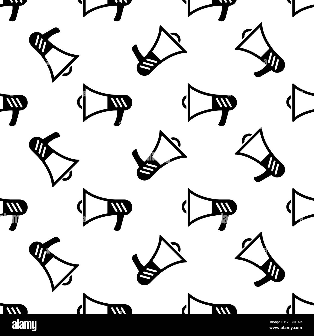 Megaphone Icon Seamless Pattern Megaphone Vector Art Illustration