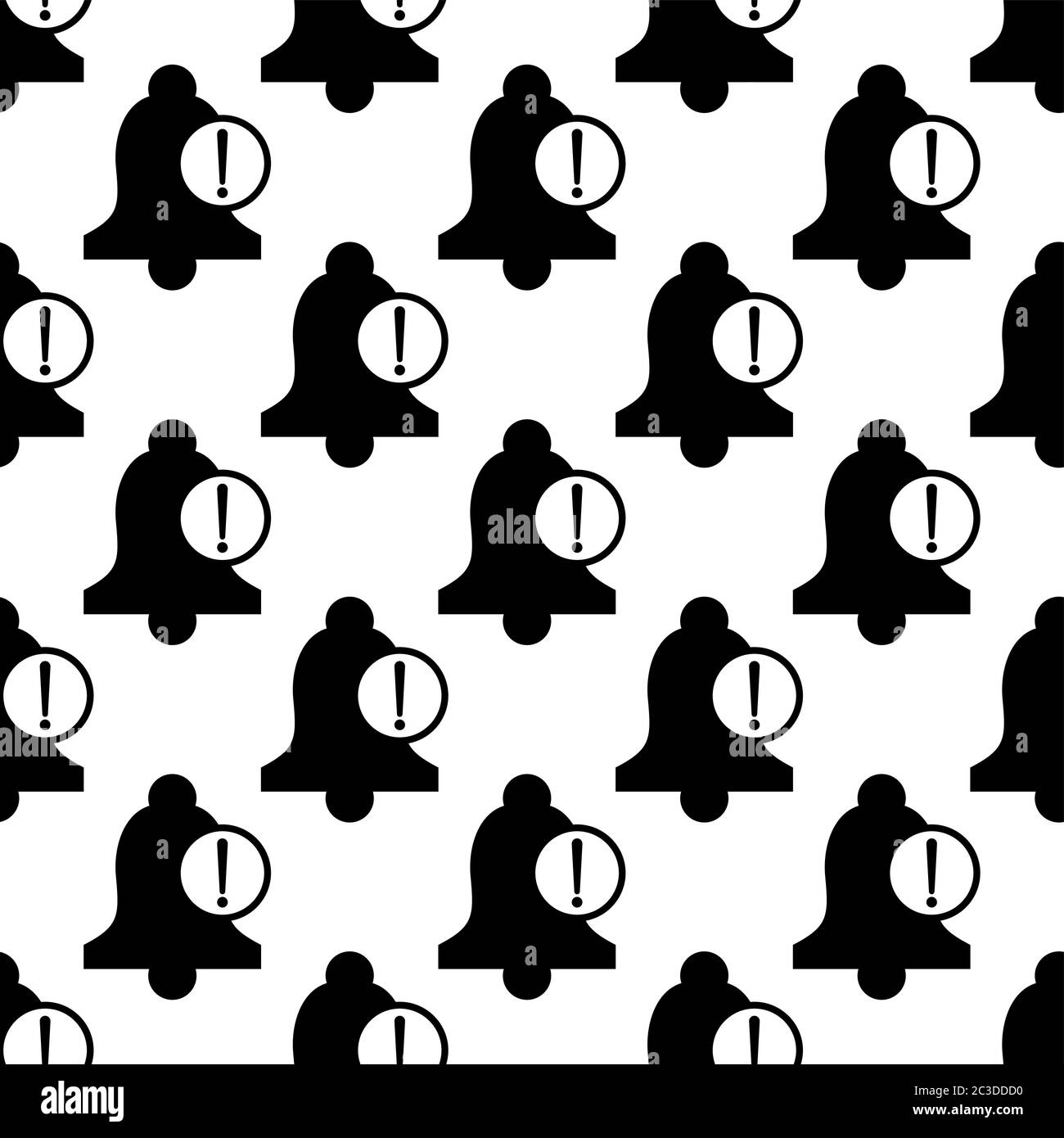Alert Icon, Notification Icon Seamless Pattern Vector Art Illustration ...