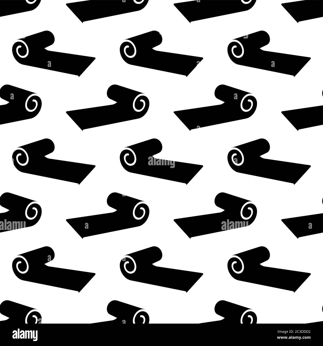 Roll Icon Seamless Pattern, Mat, Rug, Carpet Or Paper Roll Icon Of ...