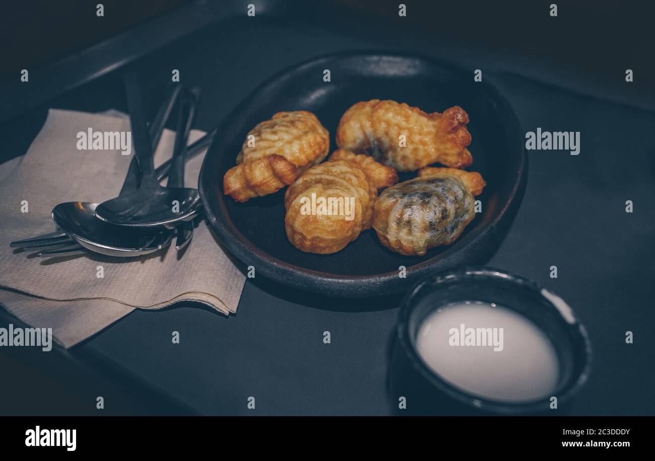 freshly made korean dessert Bungeoppang - fried fish- shaped pie with ...