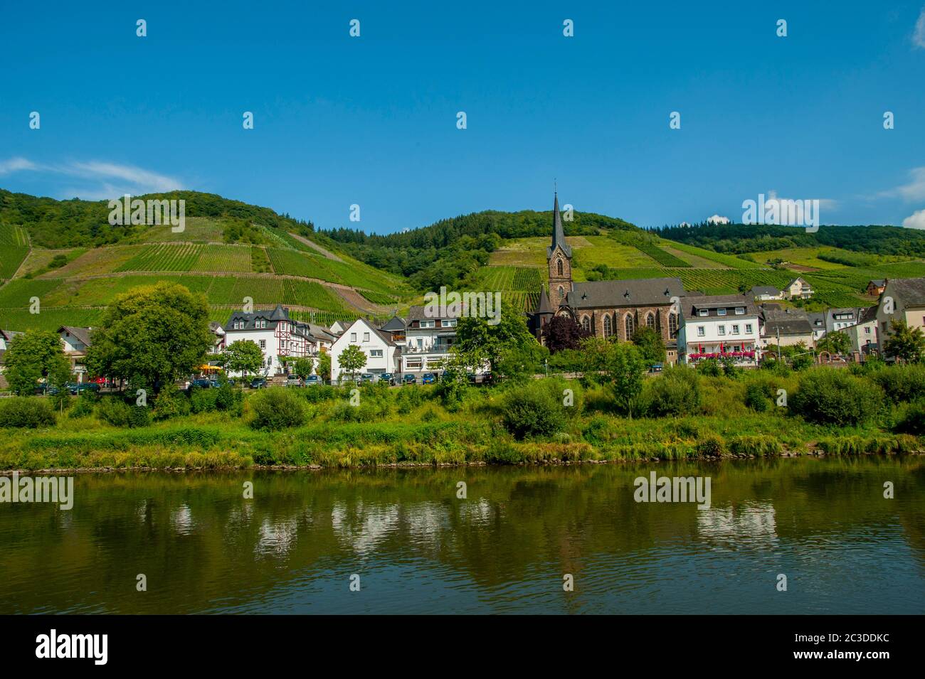 View of the small village of Neef on the Mosel River in Germany Stock ...