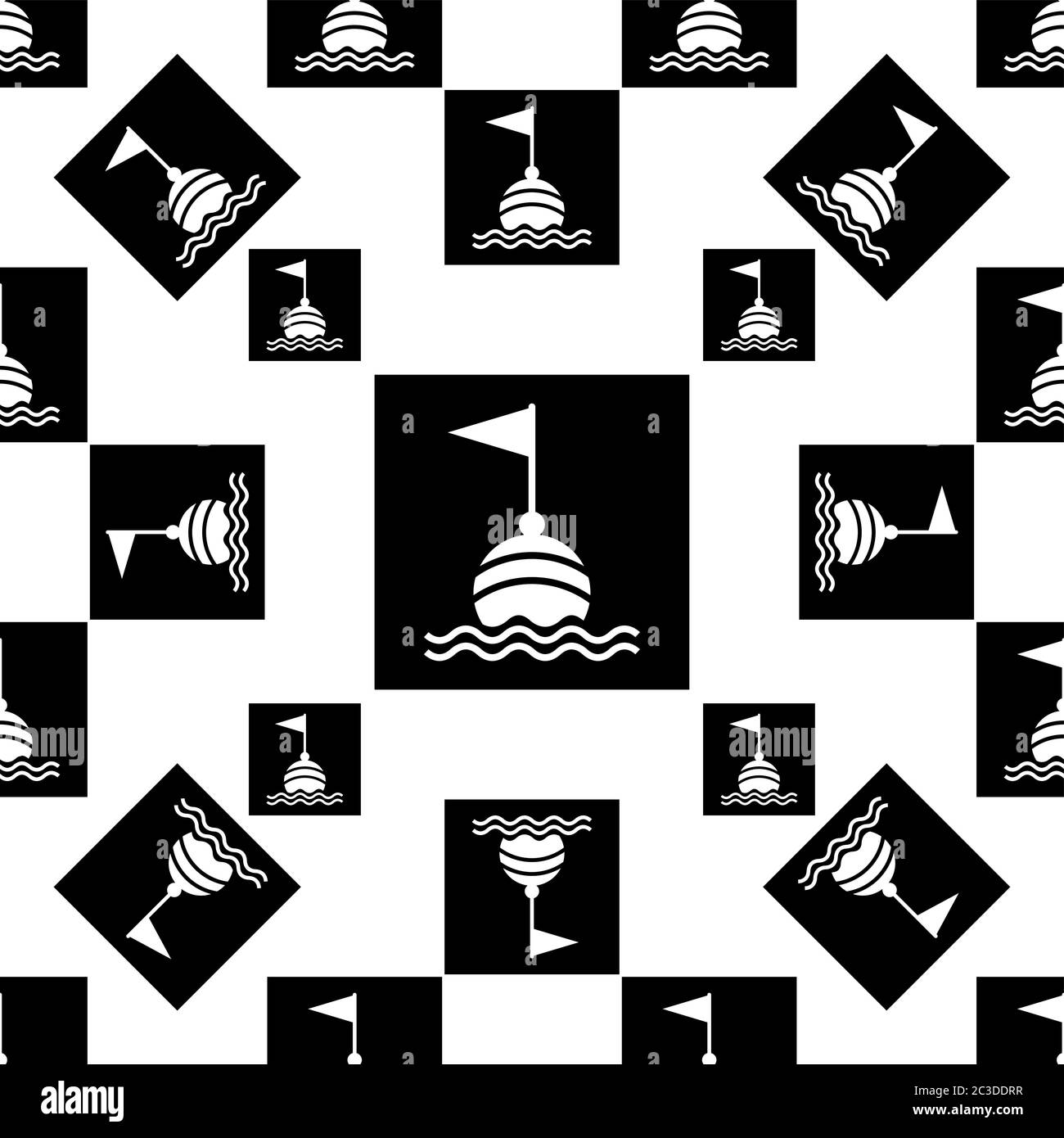 Buoy Icon Seamless Pattern, Float Buoy Icon Vector Art Illustration ...