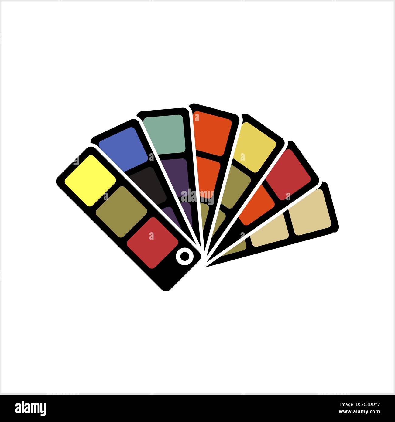 Color Sample Fan Card Icon Vector Art Illustration Stock Vector Image ...