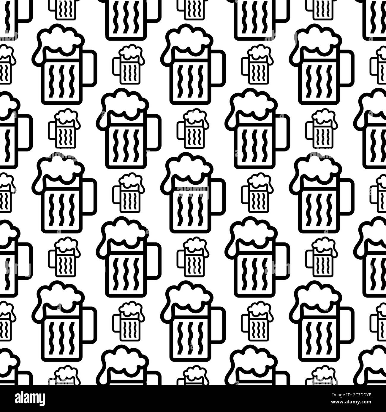 Beer Mug Icon Seamless Pattern Vector Art Illustration Stock Vector ...