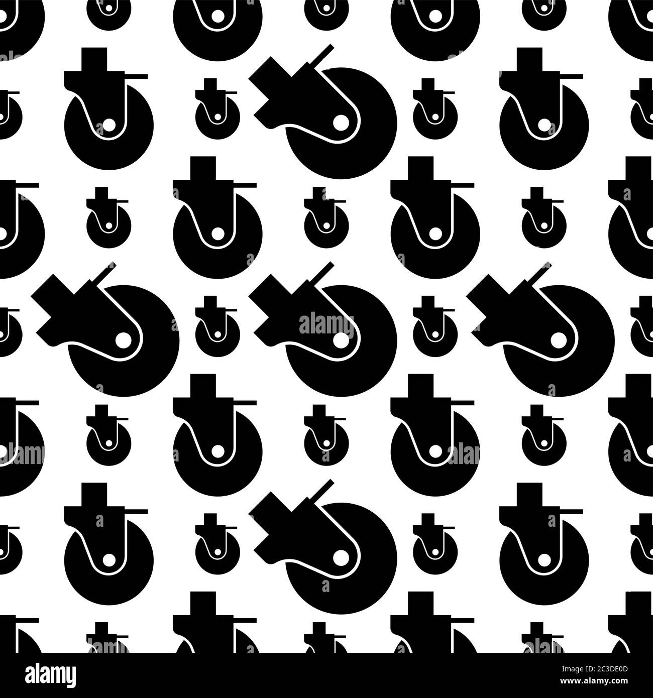 Caster Wheel Icon Seamless Pattern Vector Art Illustration Stock Vector ...