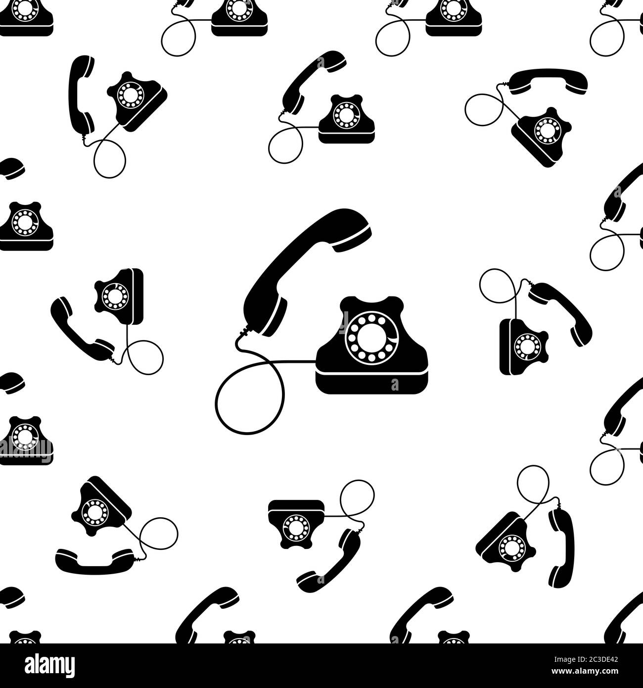 Telephone Icon, Phone Seamless Pattern Vector Art Illustration Stock ...