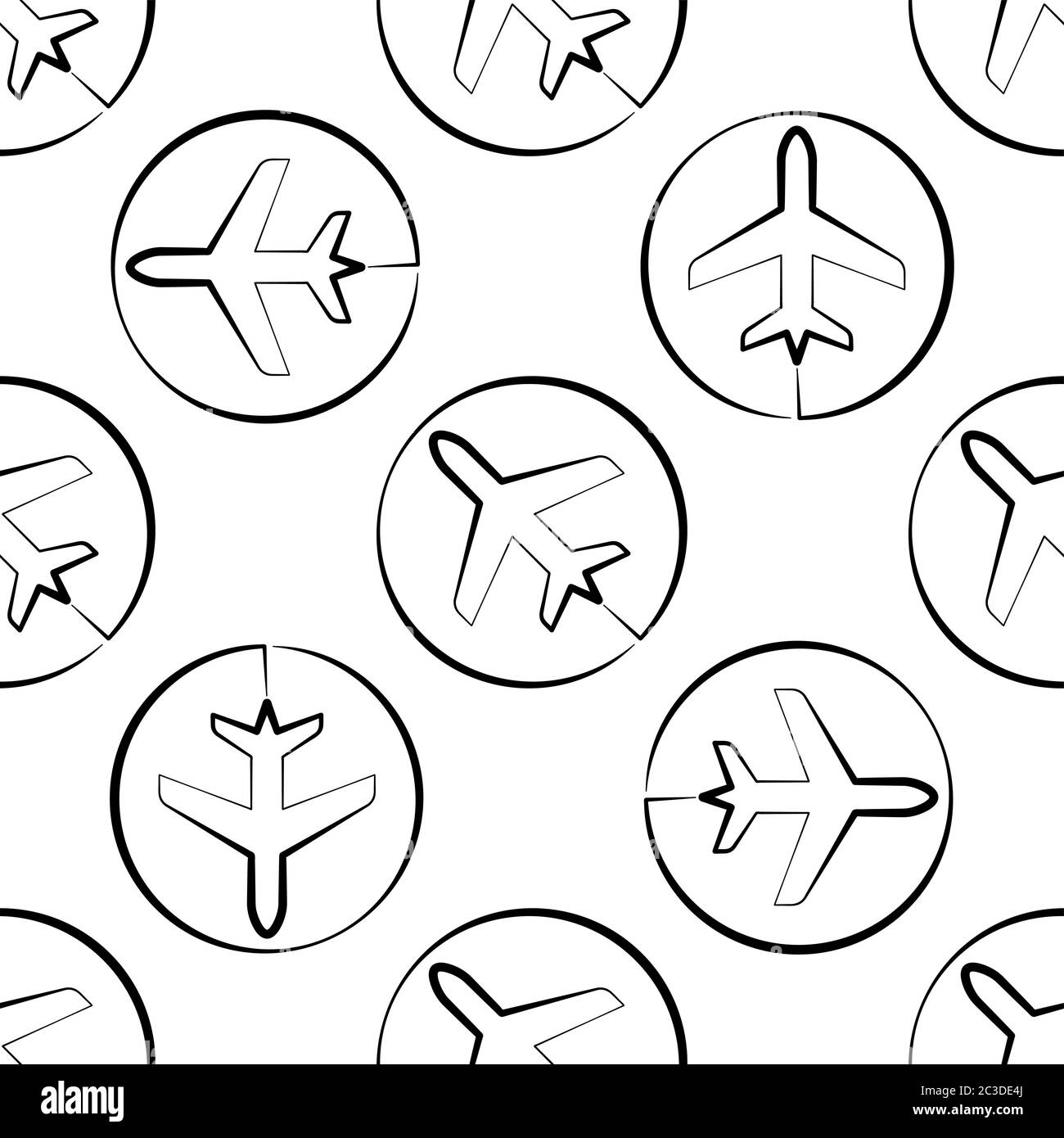 Airplane Icon Seamless Pattern Vector Art Illustration Stock Vector ...