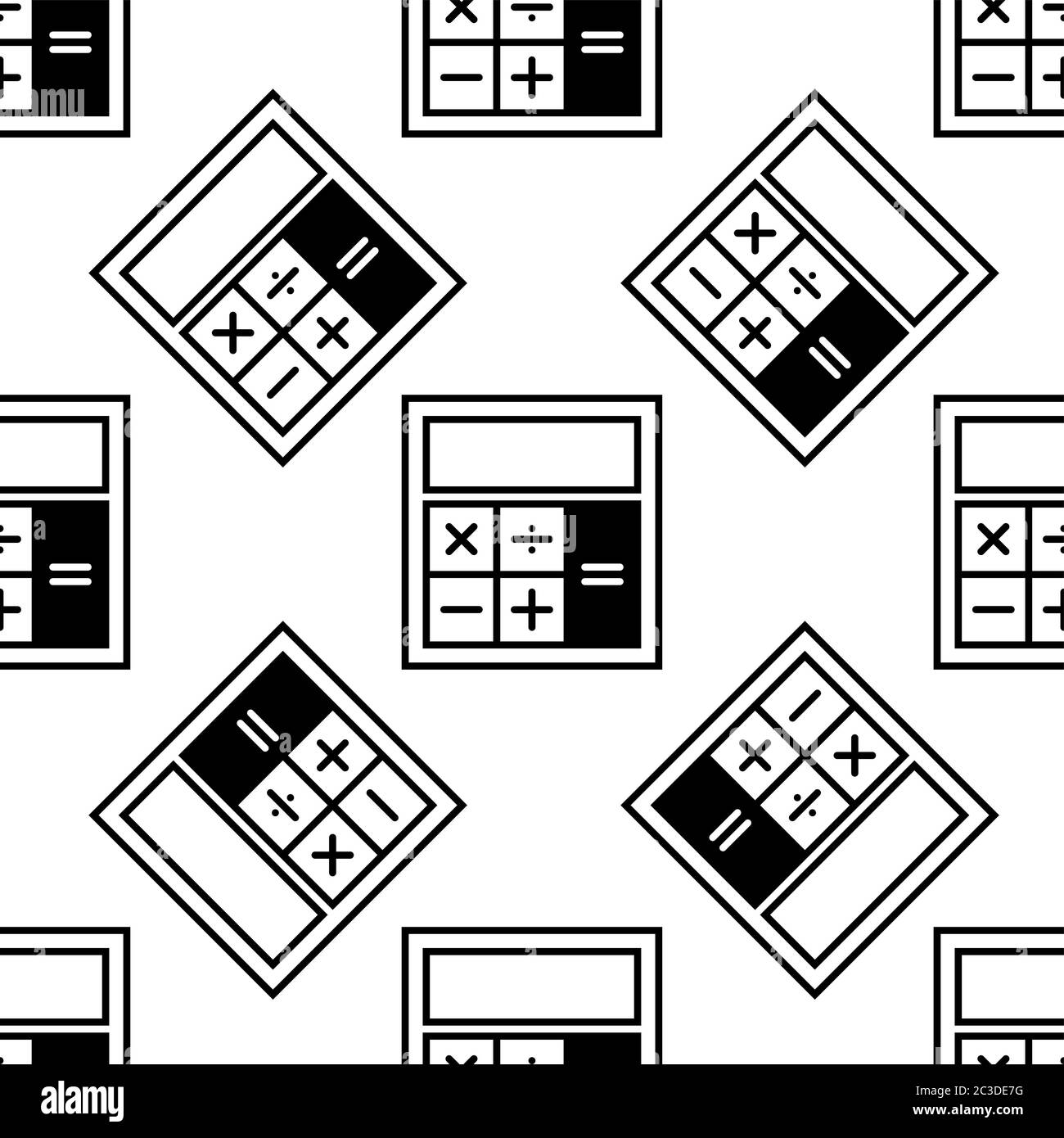 Calculator Icon Seamless Pattern, Calculator Keypad Sign Vector Art ...