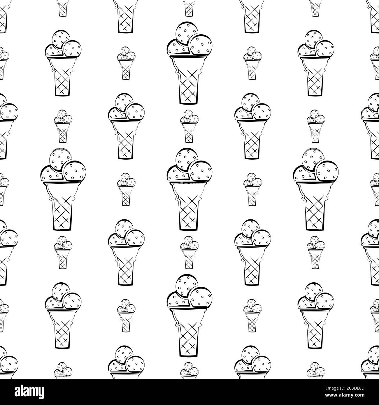 Ice Cream Cone Icon Seamless Pattern Vector Art Illustration Stock ...