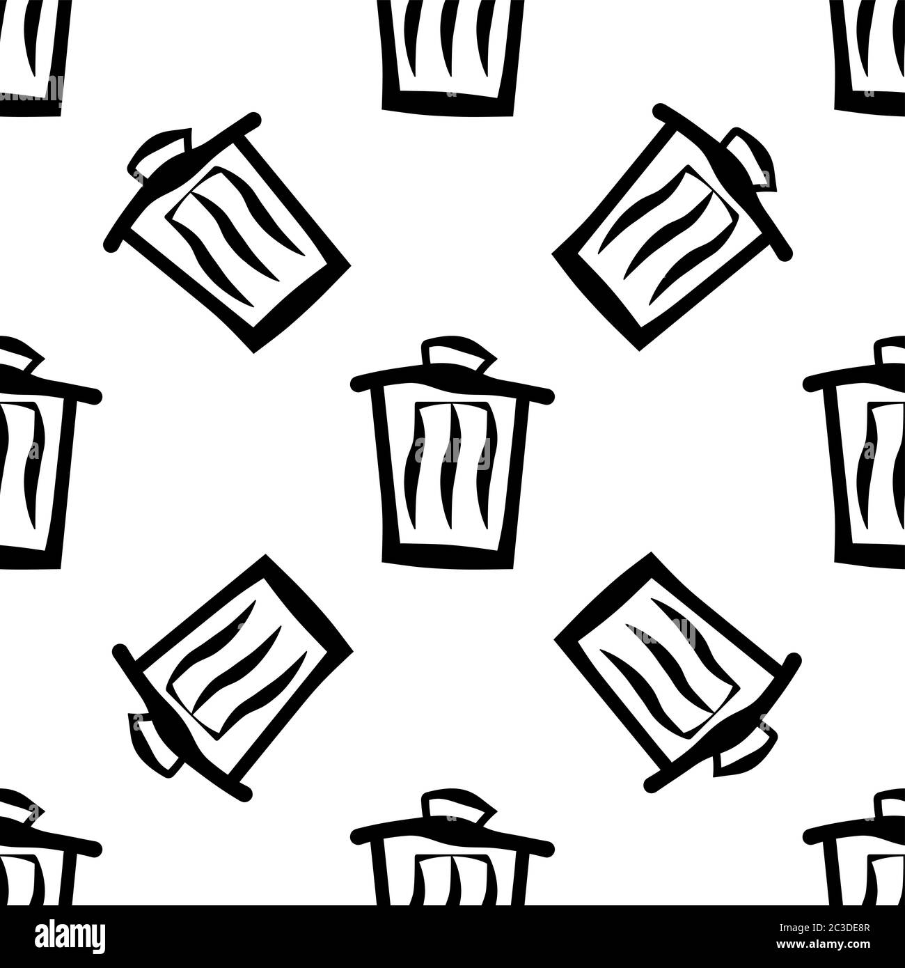 Trash Can Icon Seamless Pattern Vector Art Illustration Stock Vector ...