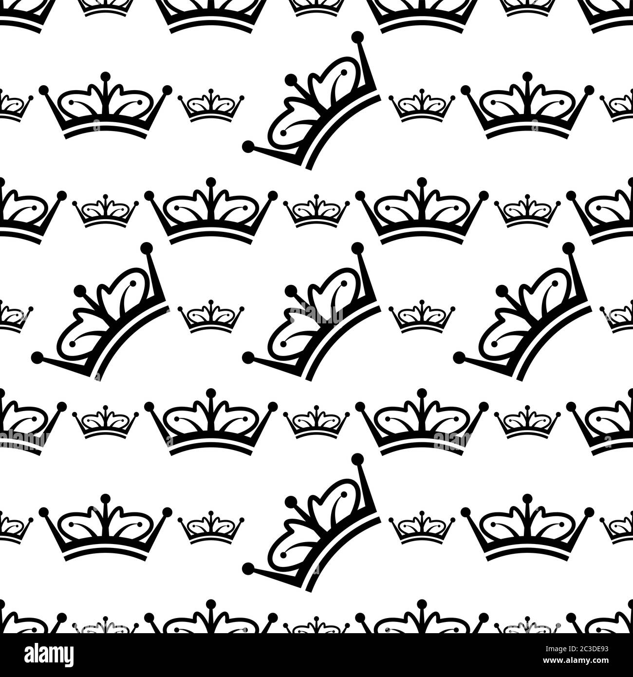 Crown Icon Seamless Pattern, Crown Vector Art Illustration Stock Vector ...