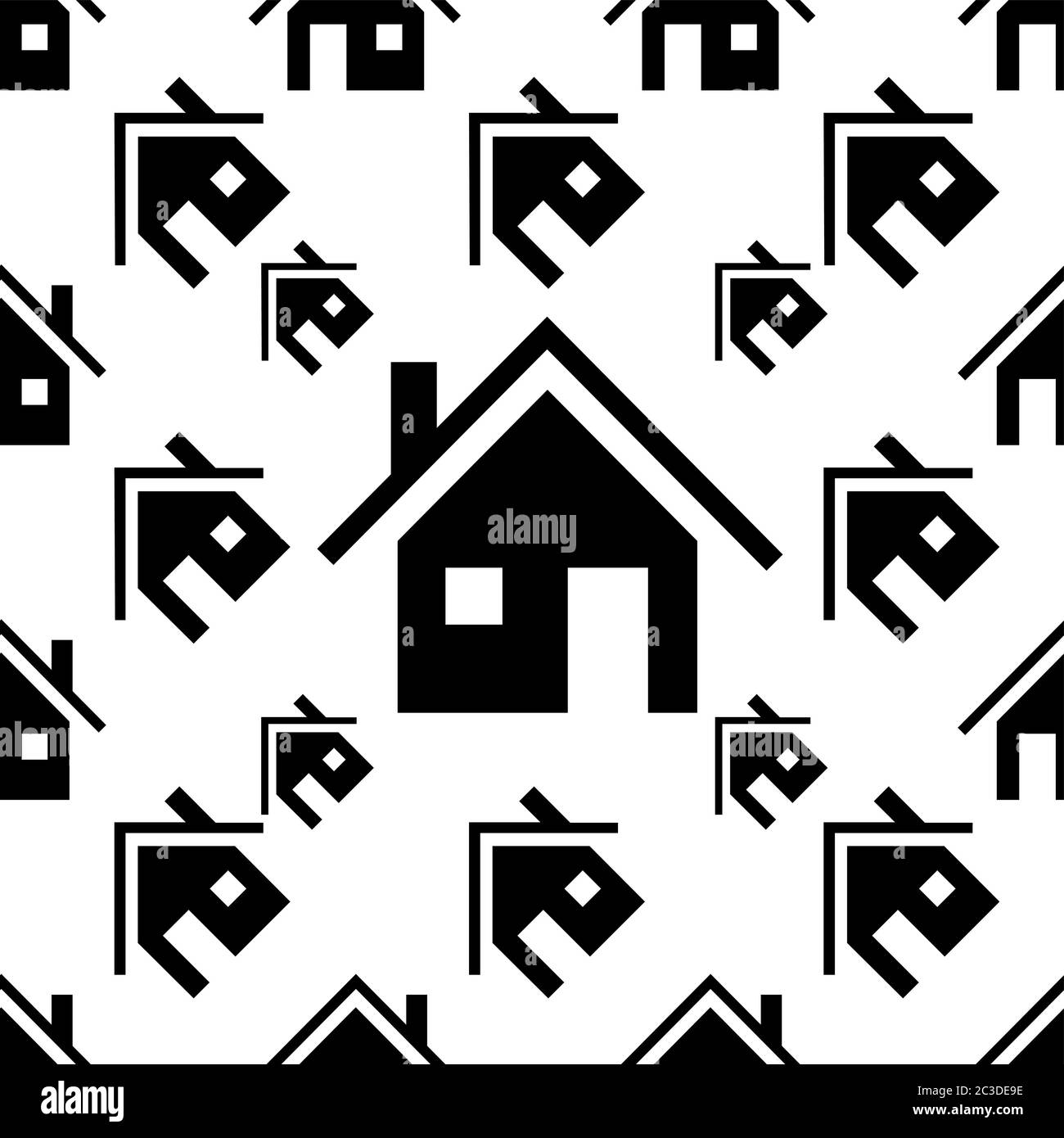 Home Icon Seamless Pattern, Home Vector Art Illustration Stock Vector ...