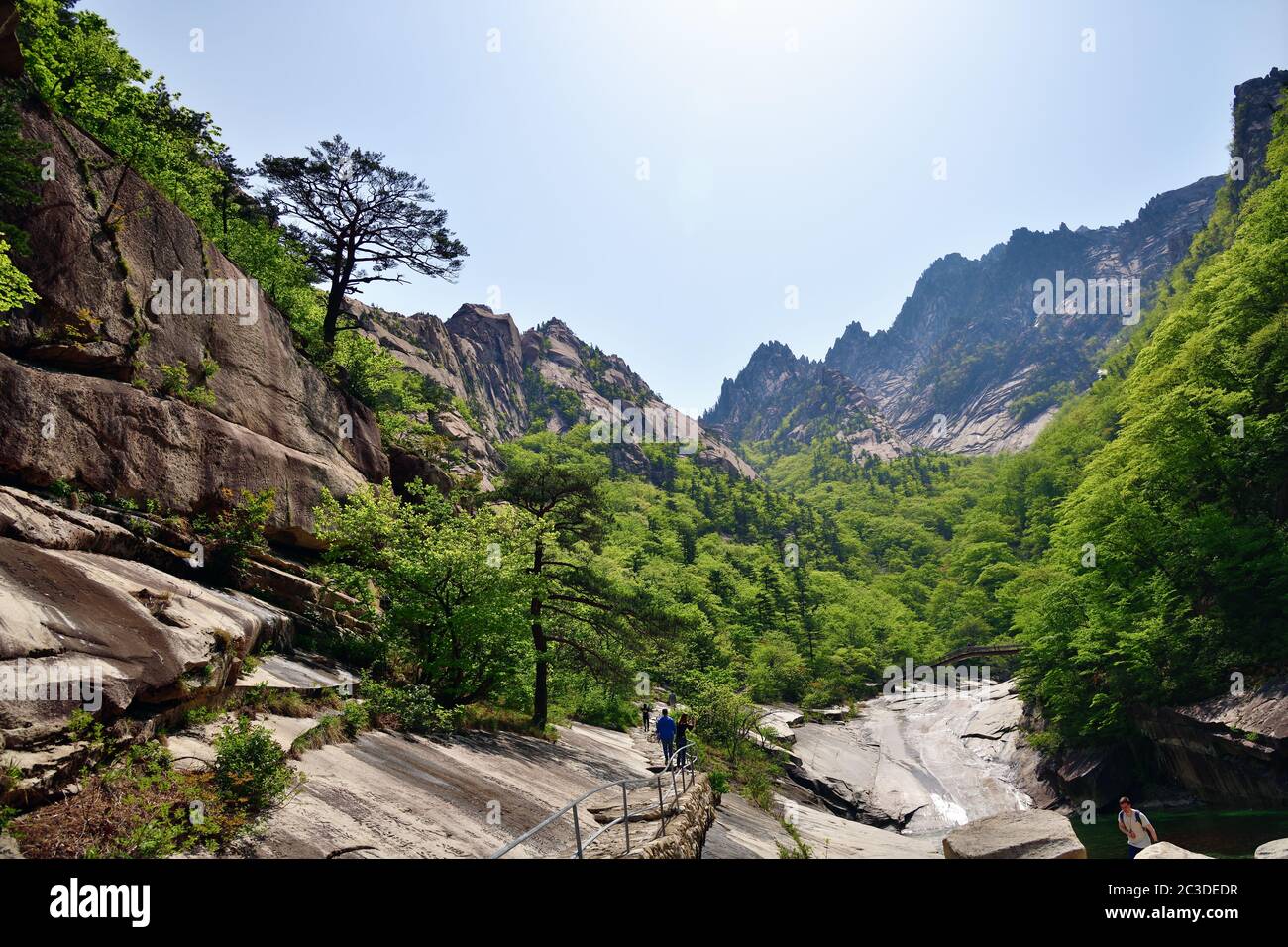 North Korea, Pyongyang - May 4, 2019: People in Diamond mountains. DPRK ...