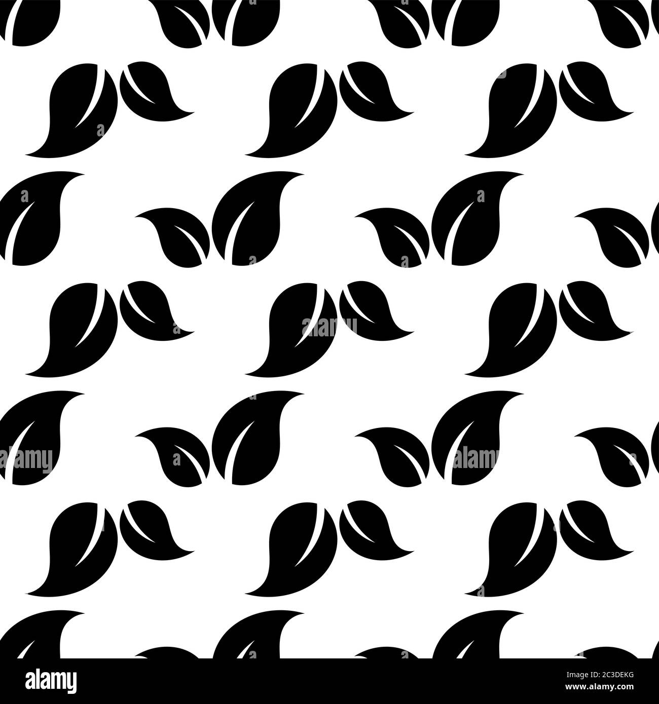 Leaf Icon Seamless Pattern Vector Art Illustration Stock Vector Image ...