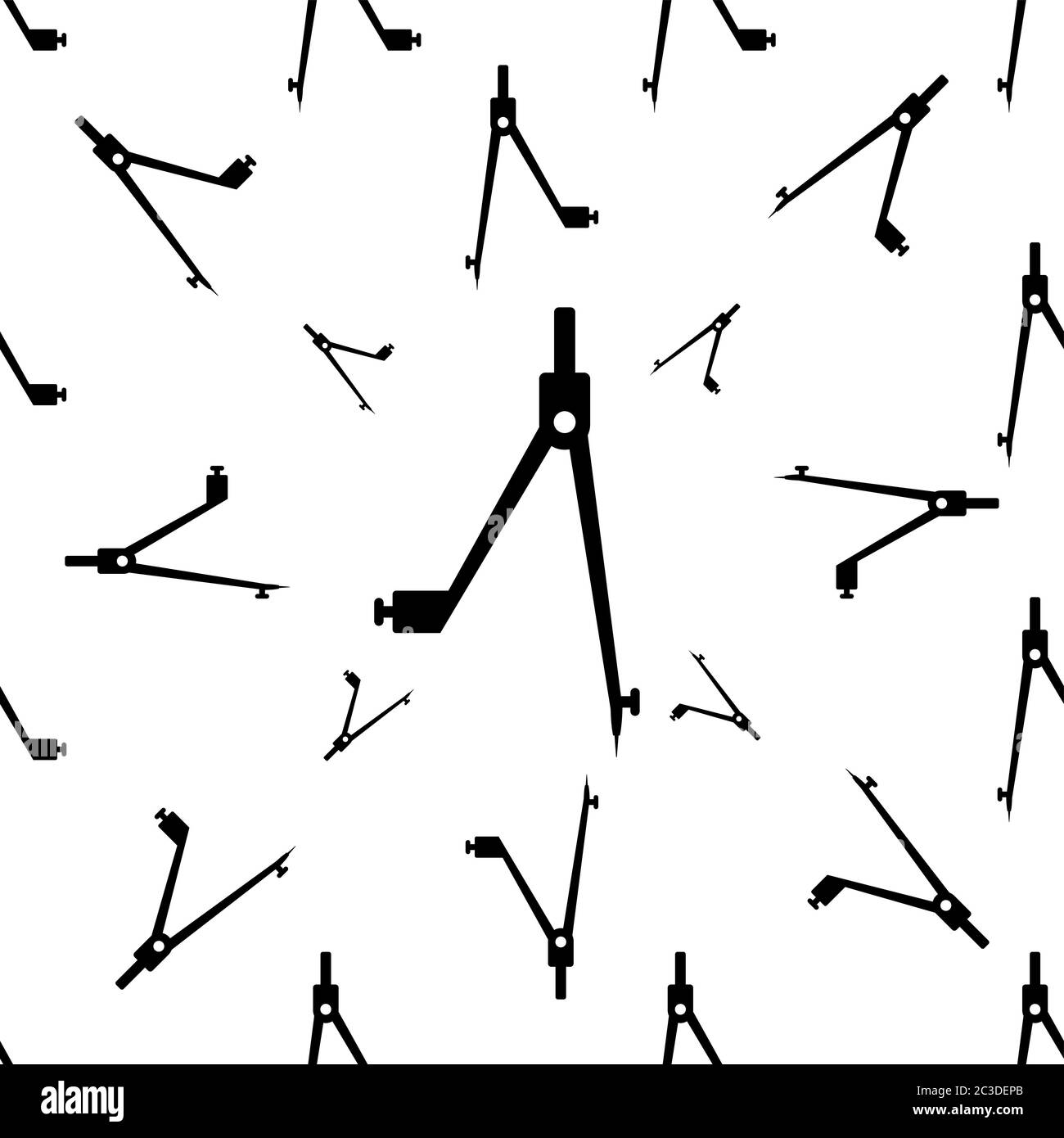 Drawing Compass Icon Seamless Pattern Vector Art Illustration Stock ...