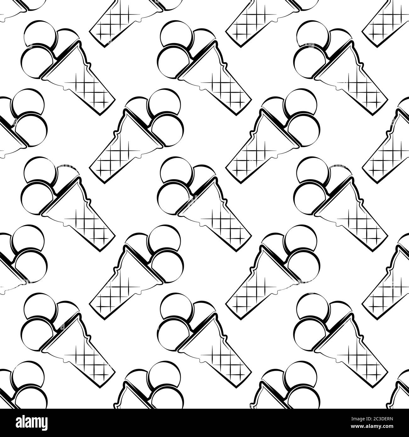 Ice Cream Cone Icon Seamless Pattern Vector Art Illustration Stock ...