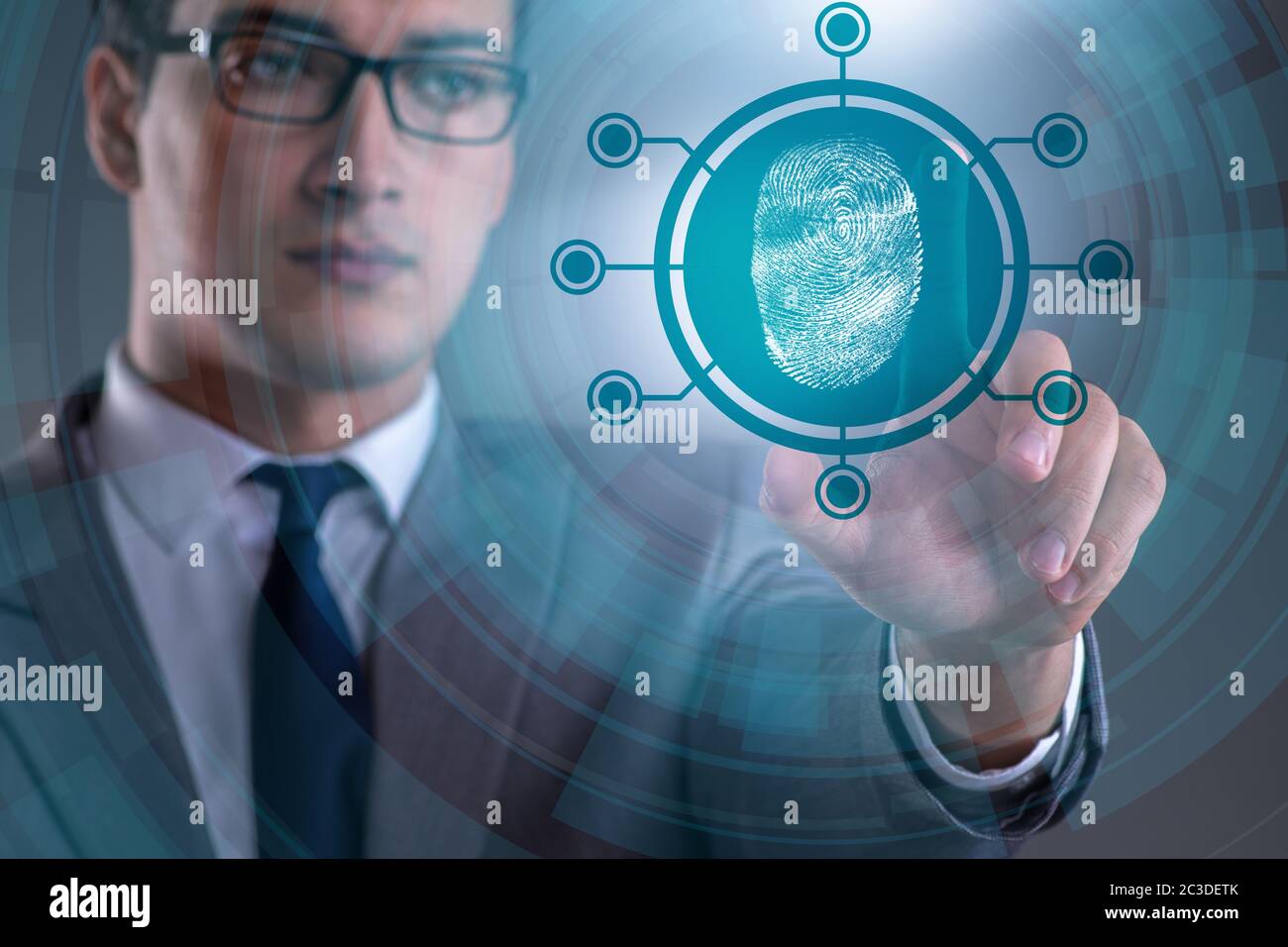 Biometrics security access concept with fingerprint Stock Photo - Alamy