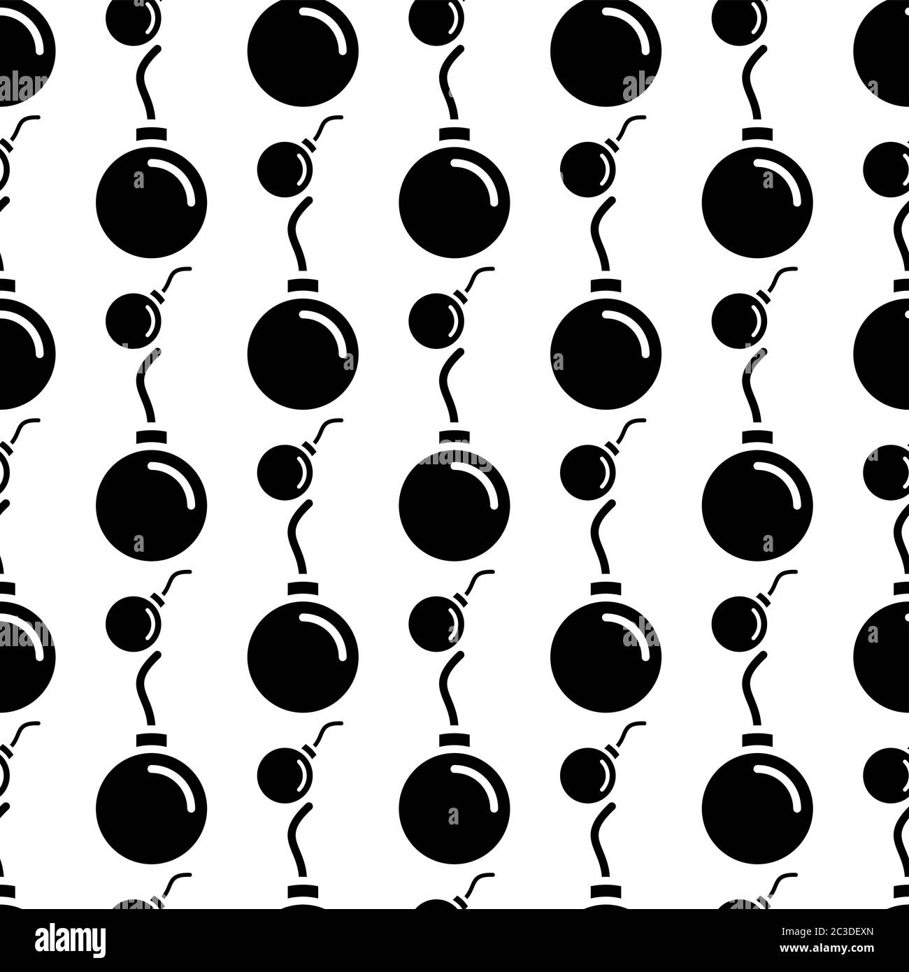 Bomb Icon Seamless Pattern, Explosive Device Vector Art Illustration ...