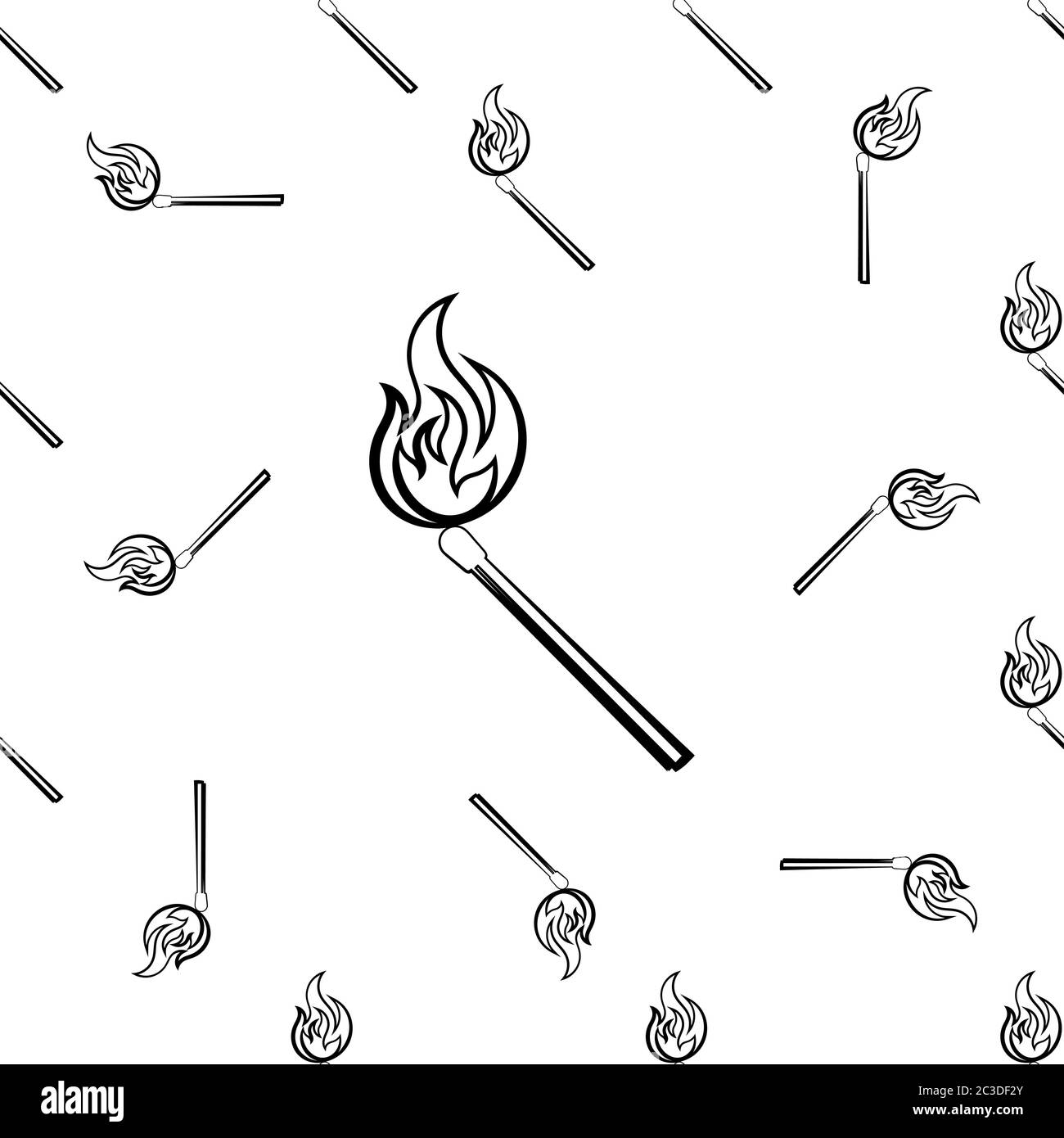 Lit Matchstick, Burning Matchstick Seamless Pattern Vector Art ...
