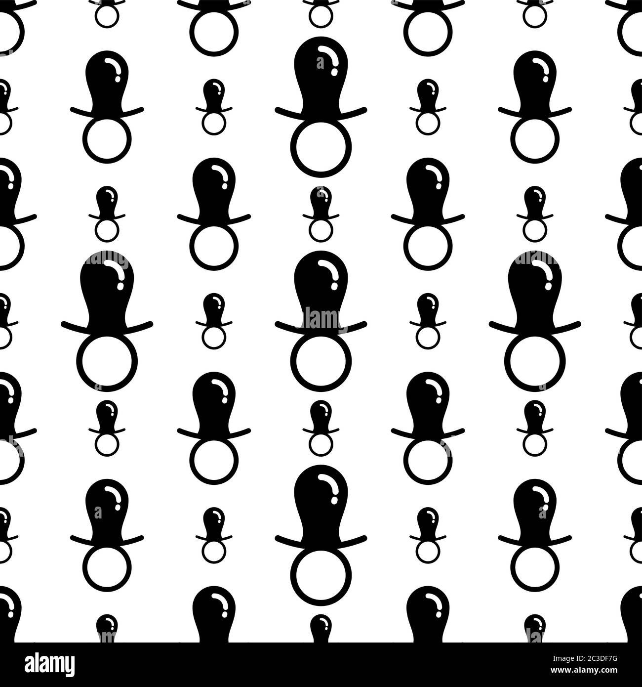Baby Pacifier Icon Seamless Pattern Vector Art Illustration Stock ...