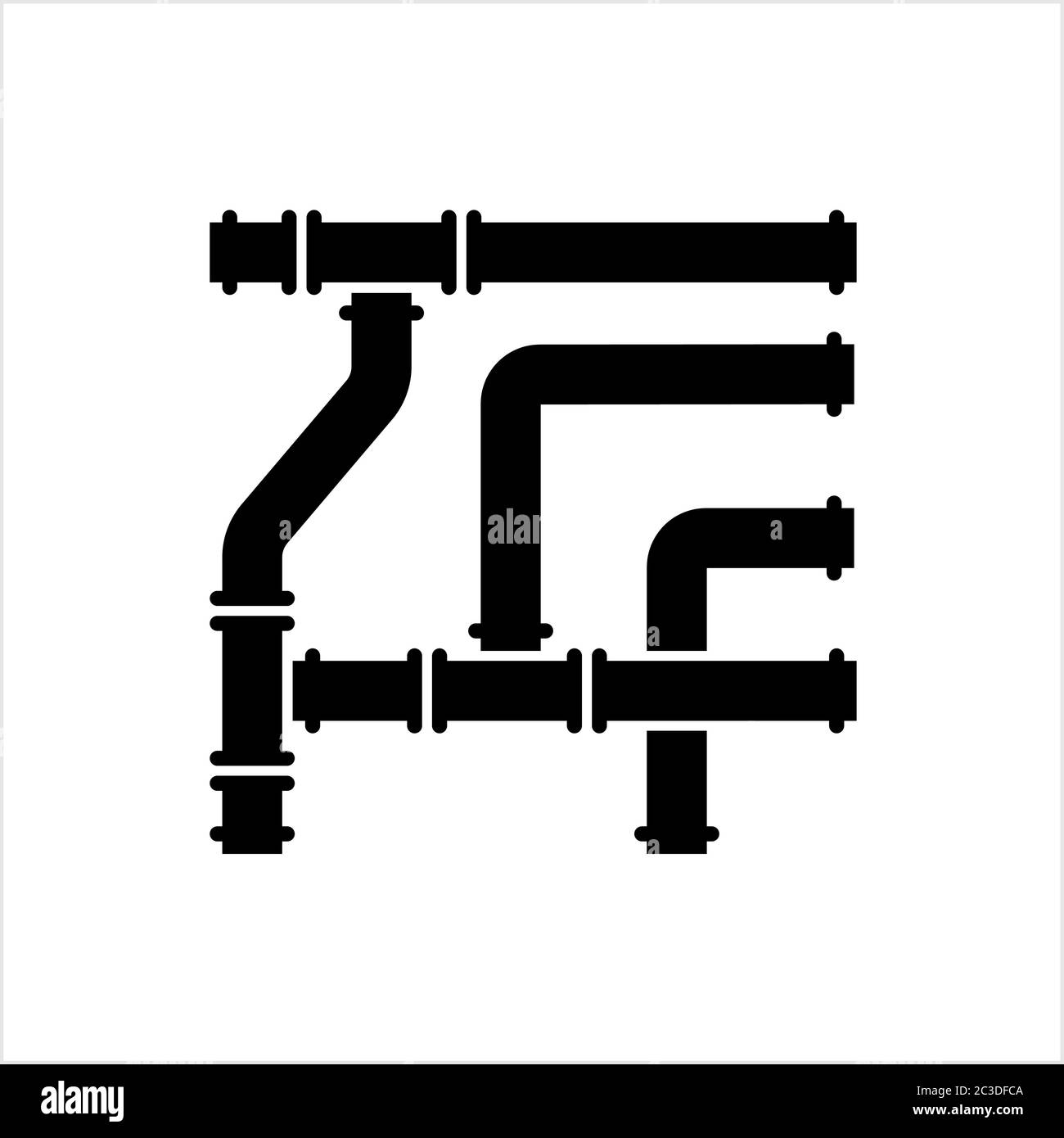 Pipe Icon, Pipe Fitting Icon, Water, Gas, Oil Pipeline, Plumbing Work ...