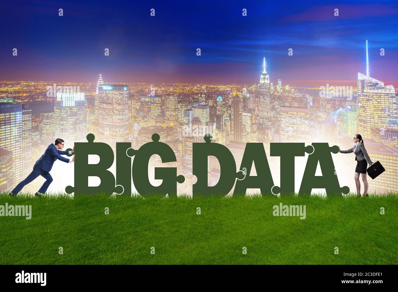 Big data concept with jigsaw puzzle pieces Stock Photo - Alamy