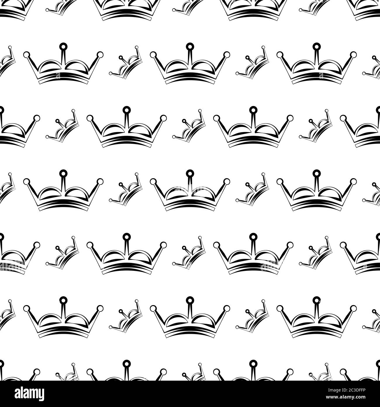 Crown Icon Seamless Pattern, Crown Vector Art Illustration Stock Vector ...