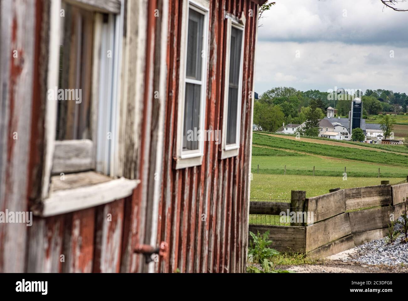 weathered building on farm Stock Photo - Alamy