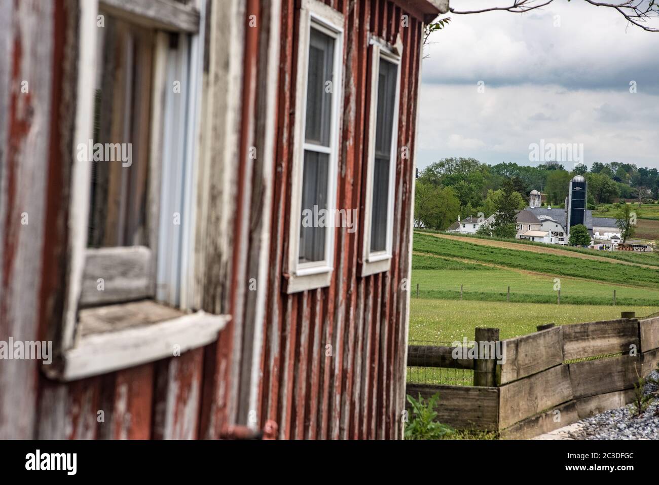 weathered building on farm Stock Photo - Alamy