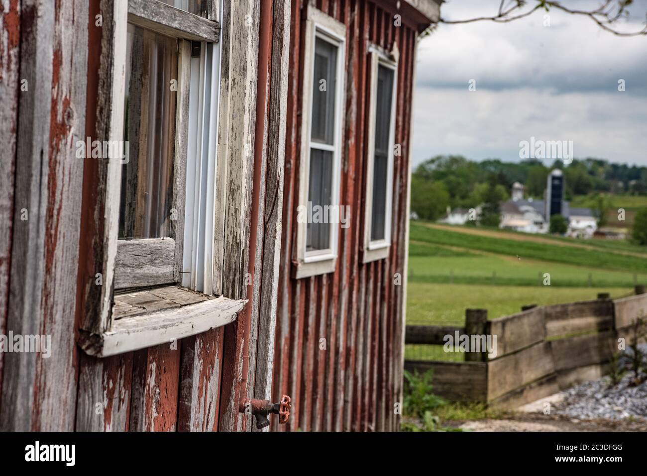 weathered building on farm Stock Photo - Alamy