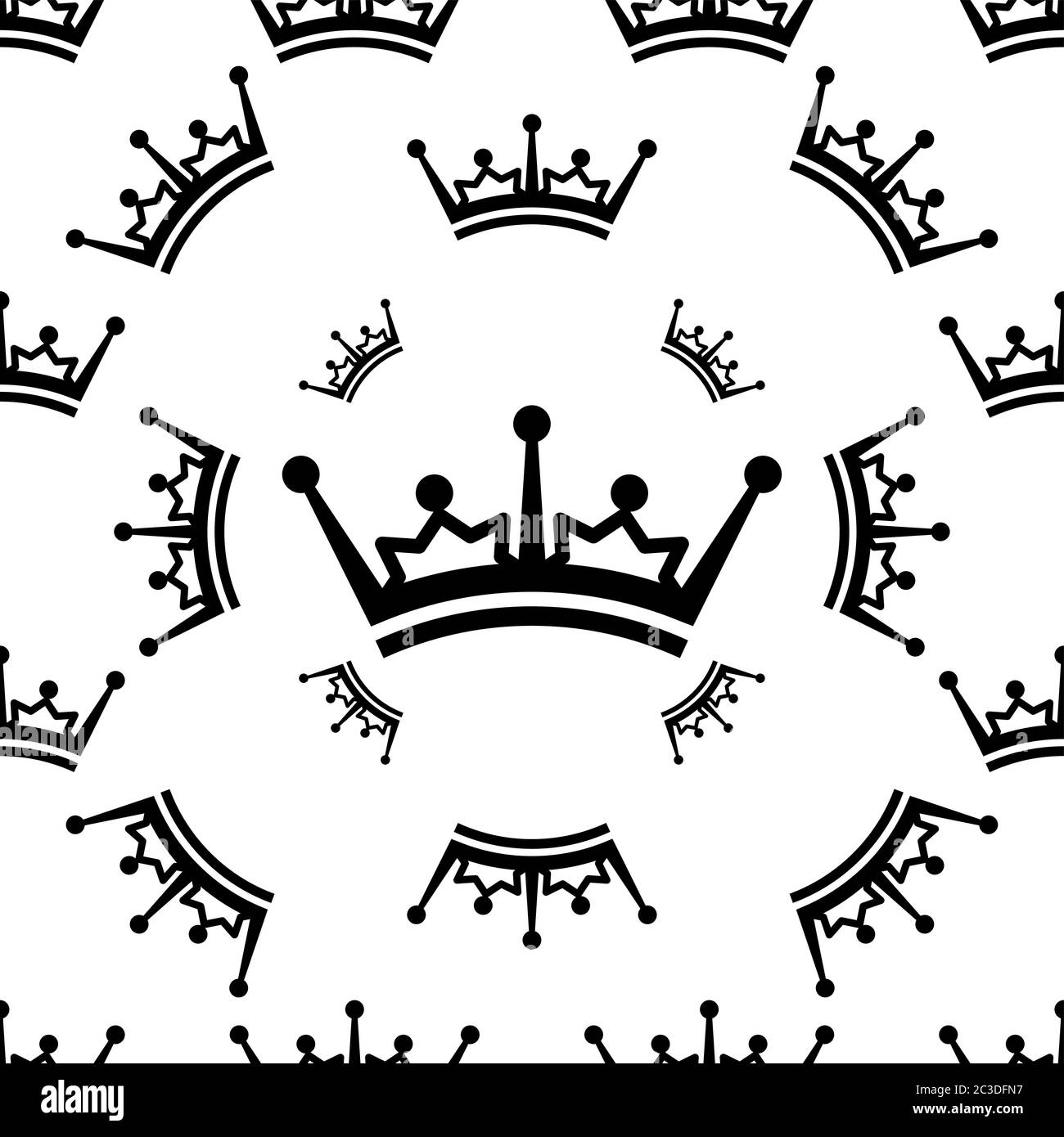 Crown Icon Seamless Pattern, Crown Vector Art Illustration Stock Vector ...