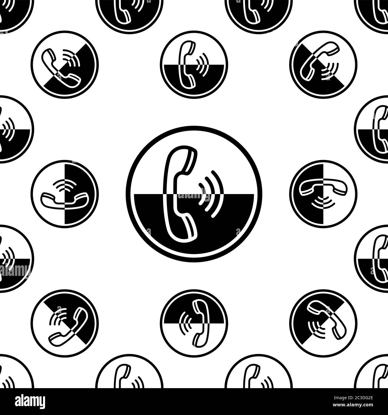 Telephone Receiver Icon Seamless Pattern Vector Art Illustration Stock ...