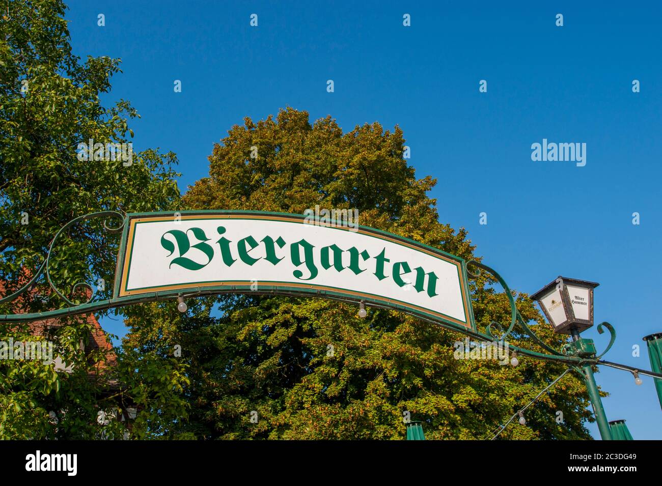 Biergarten sign hi-res stock photography and images - Alamy
