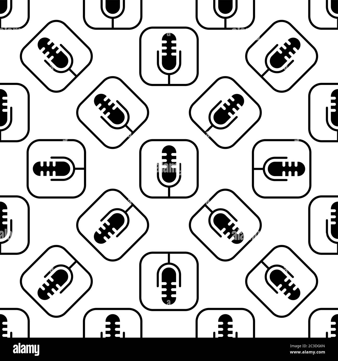 Microphone Icon Seamless Pattern Vector Art Illustration Stock Vector ...