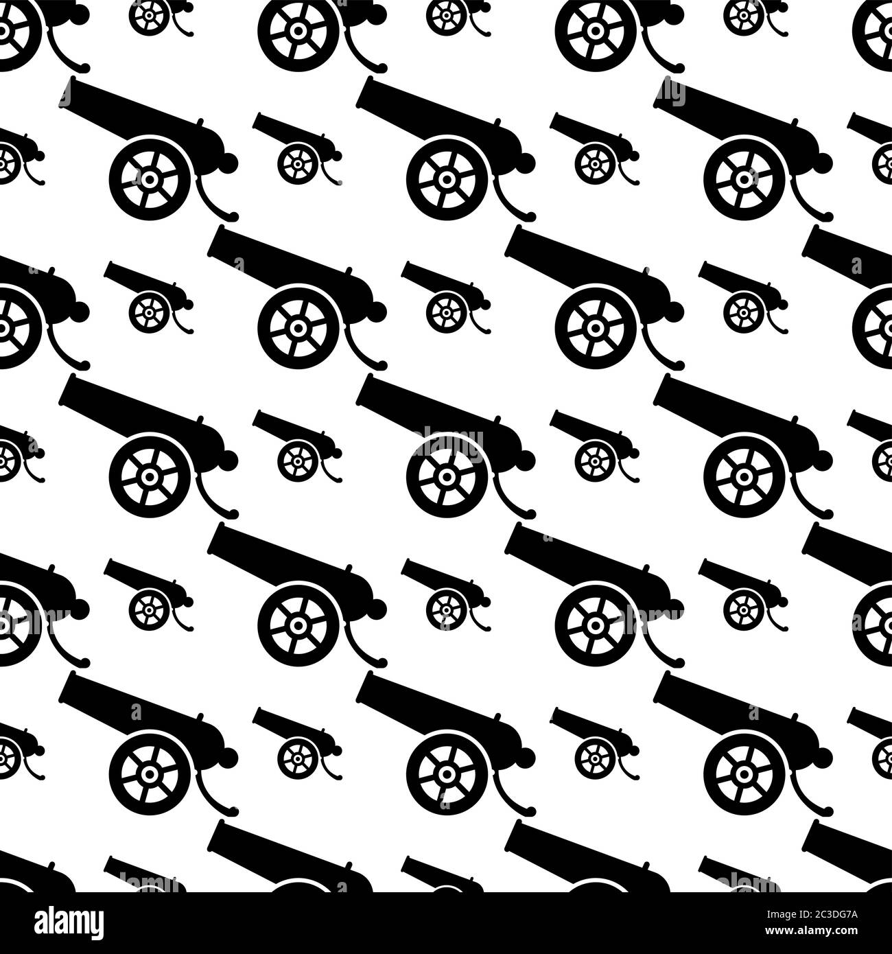 Cannon Icon Seamless Pattern, Weapon Icon, Old Style Vector Art ...