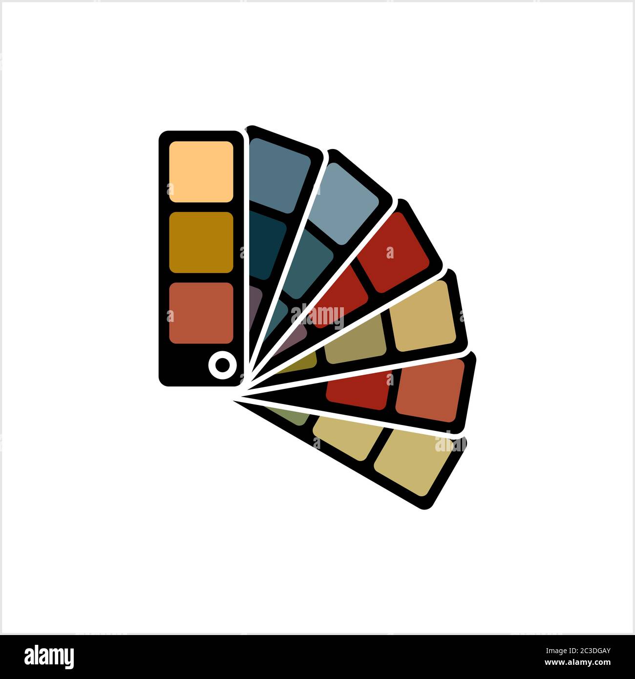 Color Sample Fan Card Icon Vector Art Illustration Stock Vector Image ...