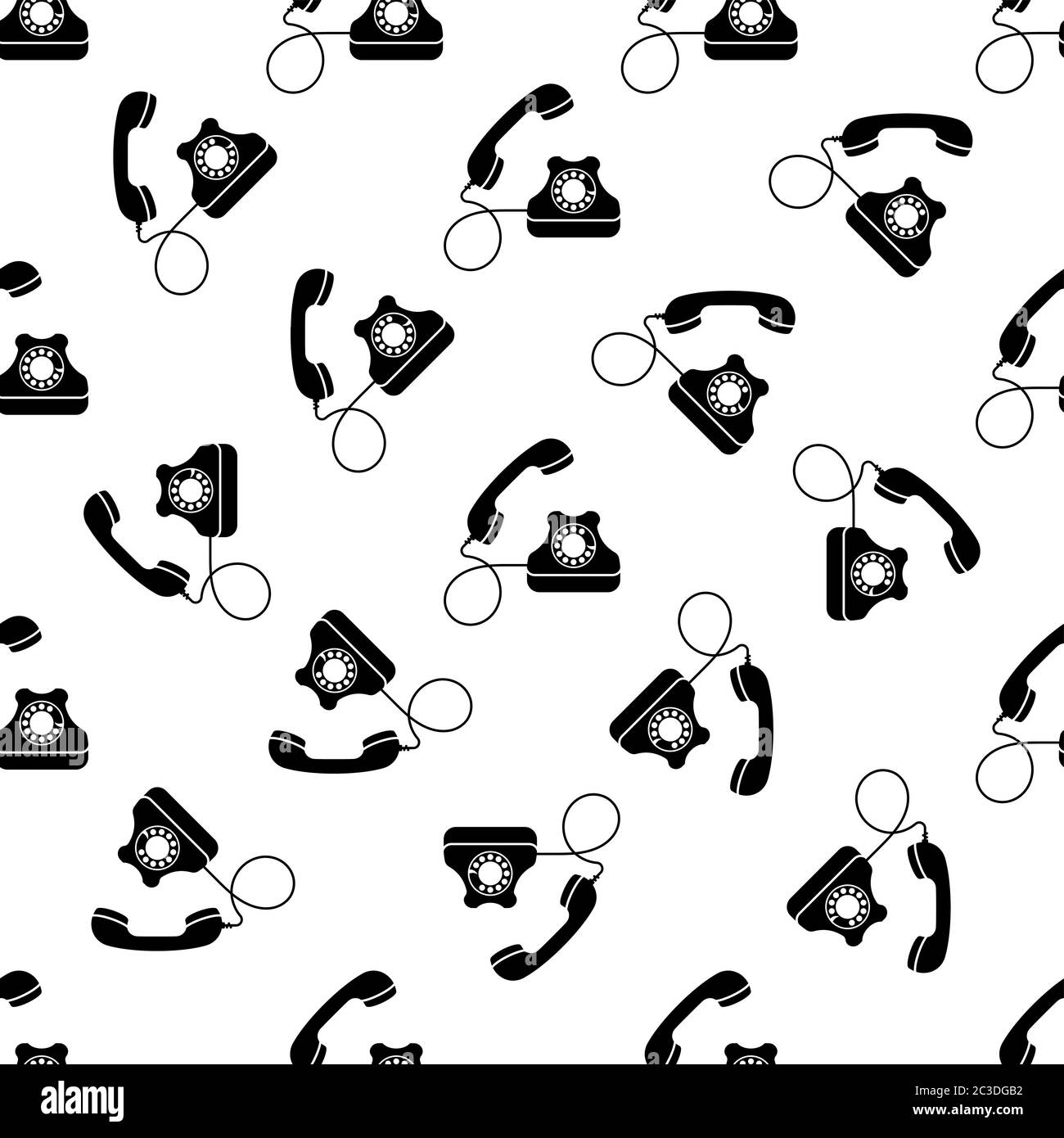 Telephone Icon, Phone Seamless Pattern Vector Art Illustration Stock ...