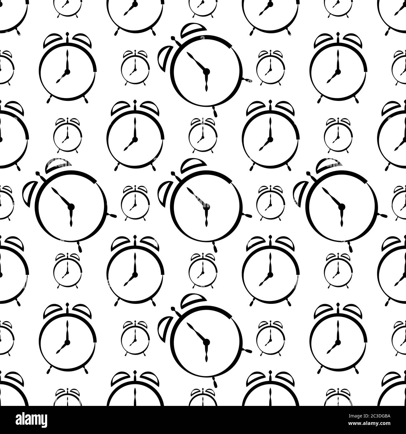Alarm Clock Icon Seamless Pattern Vector Art Illustration Stock Vector ...