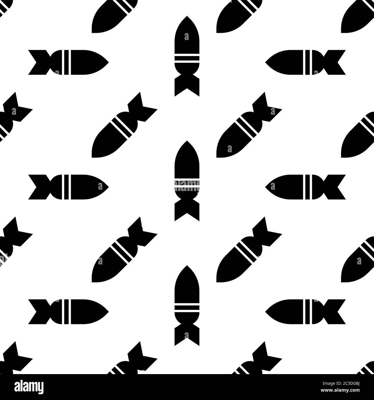 Bomb Icon Seamless Pattern, Explosive Device Vector Art Illustration ...